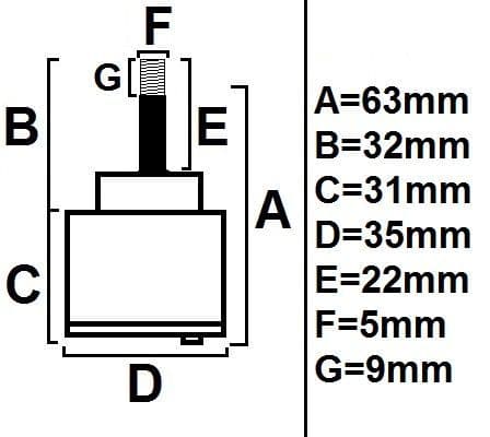 Monobloc Joystick 35mm Flat Bottom Tap Cartridge - 62003100 - Plumbers ...