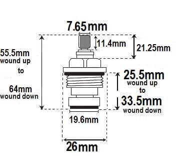 Tantara Tantofex 18 Spline Washer Tap Valves Pair - Plumbers Mate Ltd