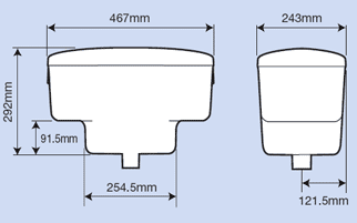 Dudley Well Bottom Tri-well High Level Toilet Cistern Black - Plumbers ...