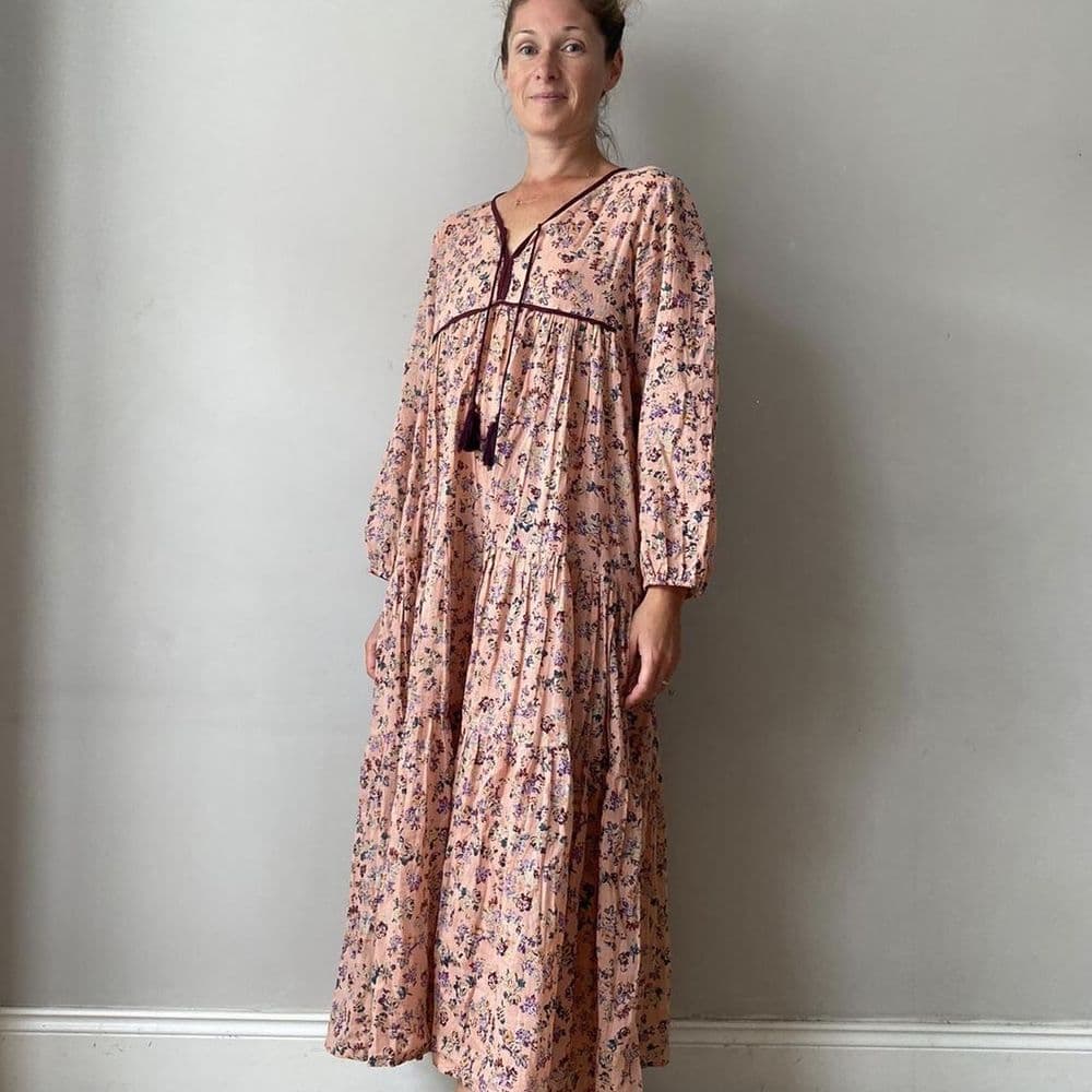 Pink Floral Maxi Dress