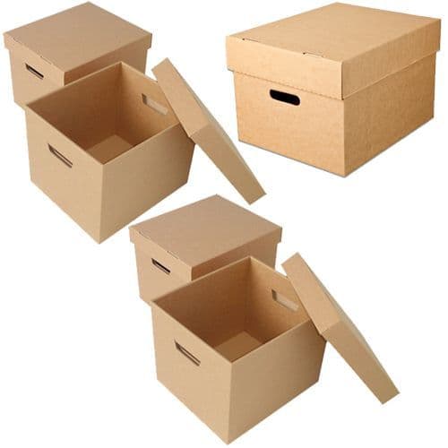 Brown Archive Boxes with Separate Lids