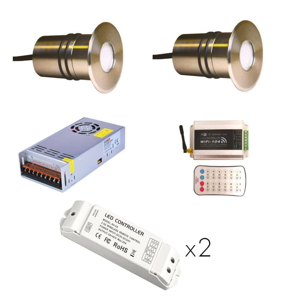 Certikin Mini LED RGBW Light Push Fit for Concrete Pools - Kit of 2 Lights