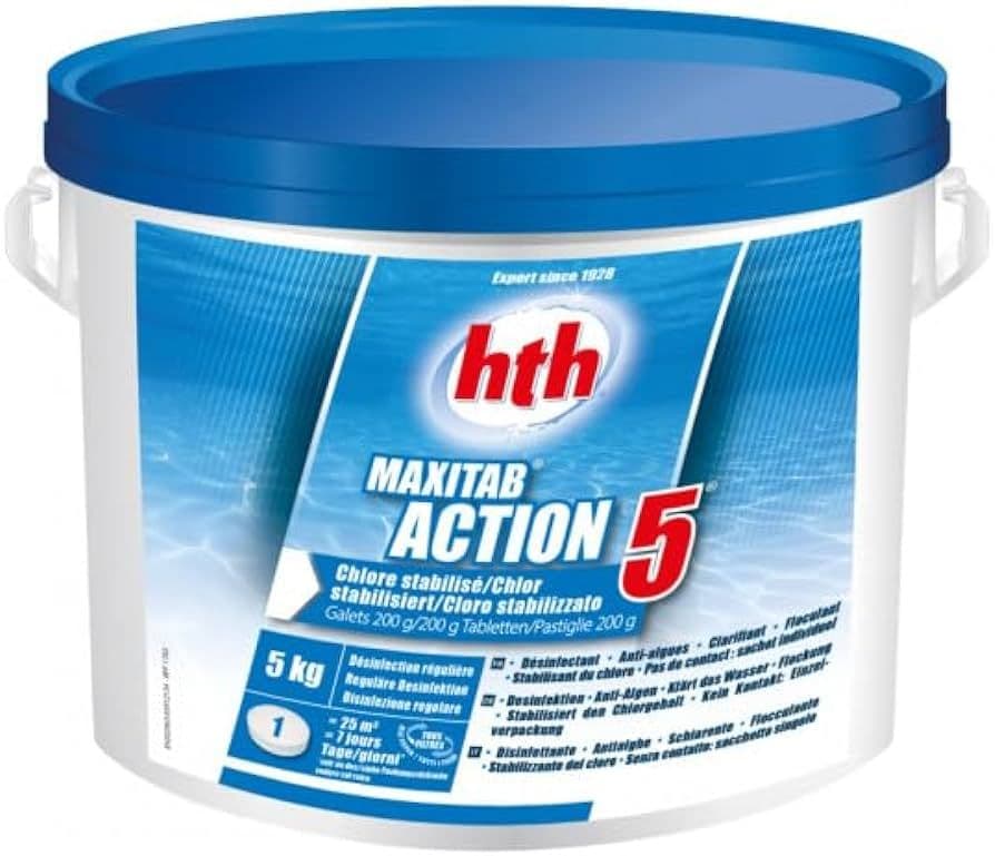 HTH Maxitab Action 5 200g Chlorine Tablets 5kg