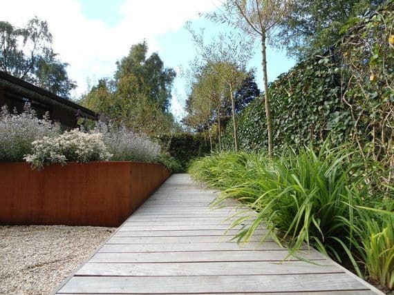Corten Steel Trough Planters from potstore.co.uk