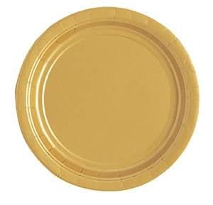 16 Gold Paper Party Plates 9"/23cm