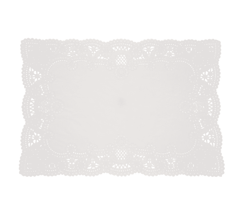 8 Rectangular White Paper Doilies