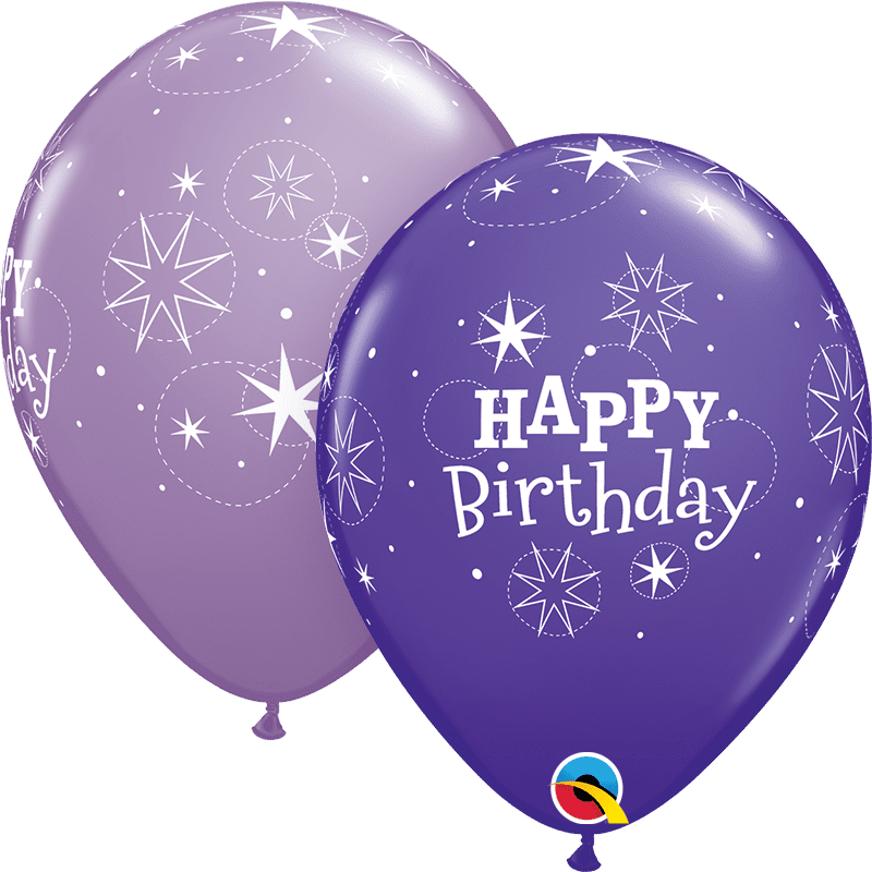 Birthday Sparkle Purple Balloons