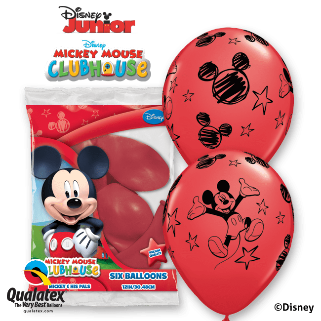 Disney Mickey Mouse Red Balloons 6 Pack