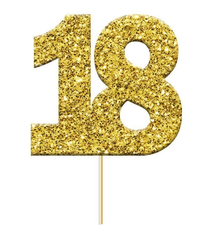 Gold Glitter Number 18 Picks