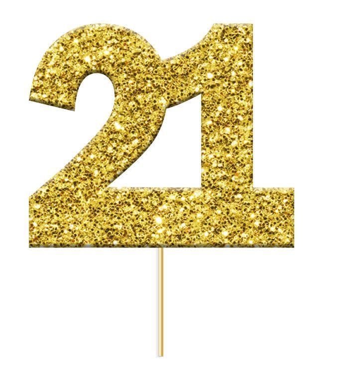 Gold Glitter Number 21 Picks