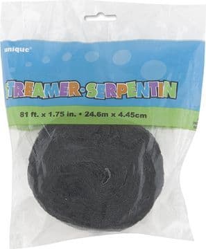 Grey Crepe Paper Streamer Roll 81ft