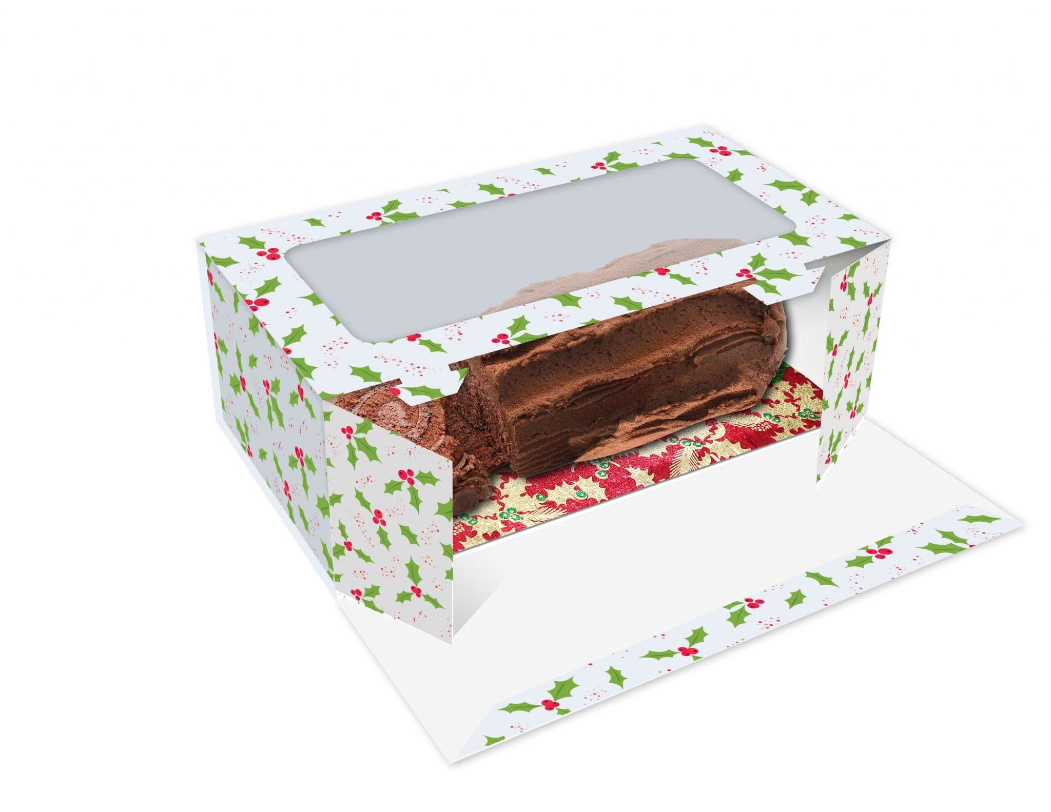 Holly Design Yule Log Box