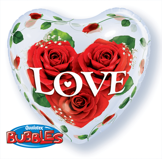 Love Rose Heart Bubble Balloon