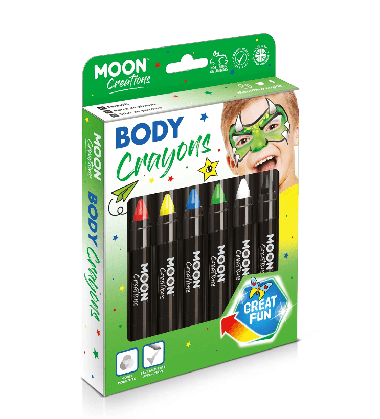 Moon Body & Face Paint Crayons Primary Colour Set