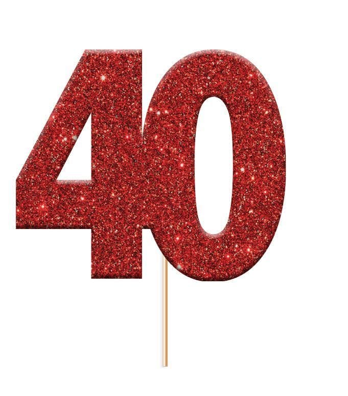 Red Glitter Number 40 Picks