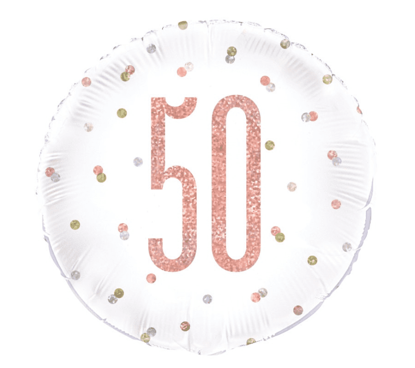 Rose Gold Glitz 50th Foil Balloon