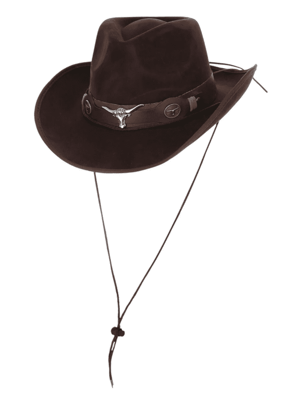 Wild West Cowboy Hat In Brown Mock Leather