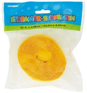 Yellow Crepe Paper Streamer Roll 81ft