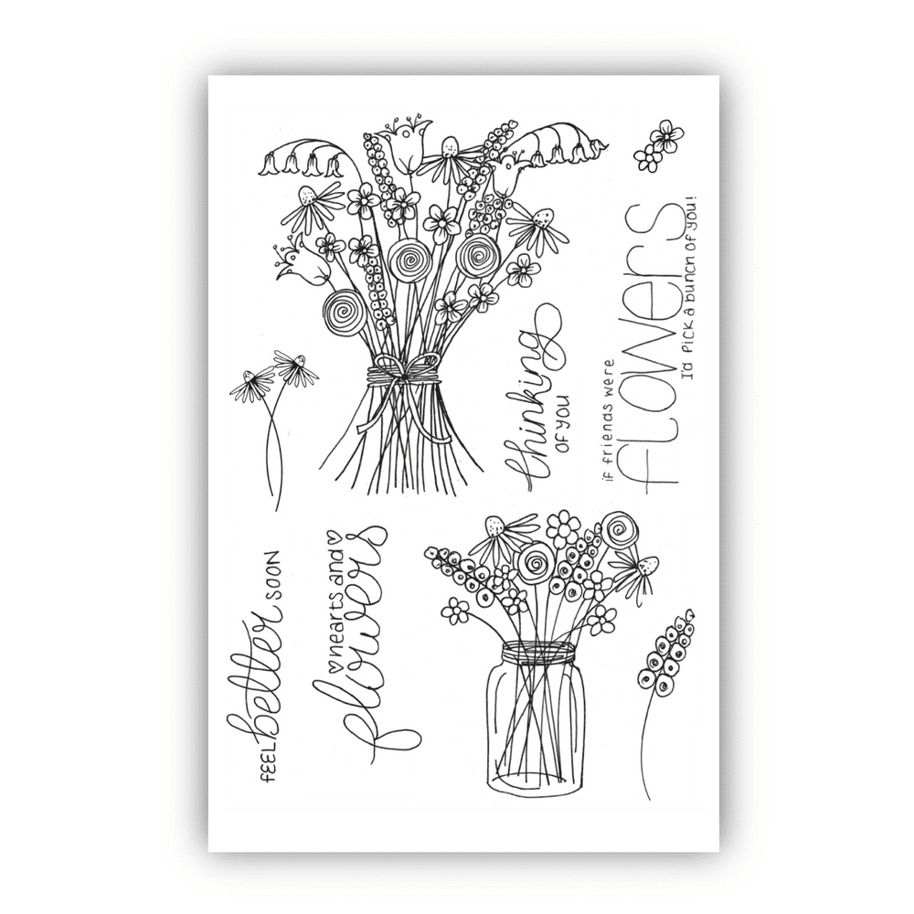 Marys Hand Tied Florals A6 Stamp Set