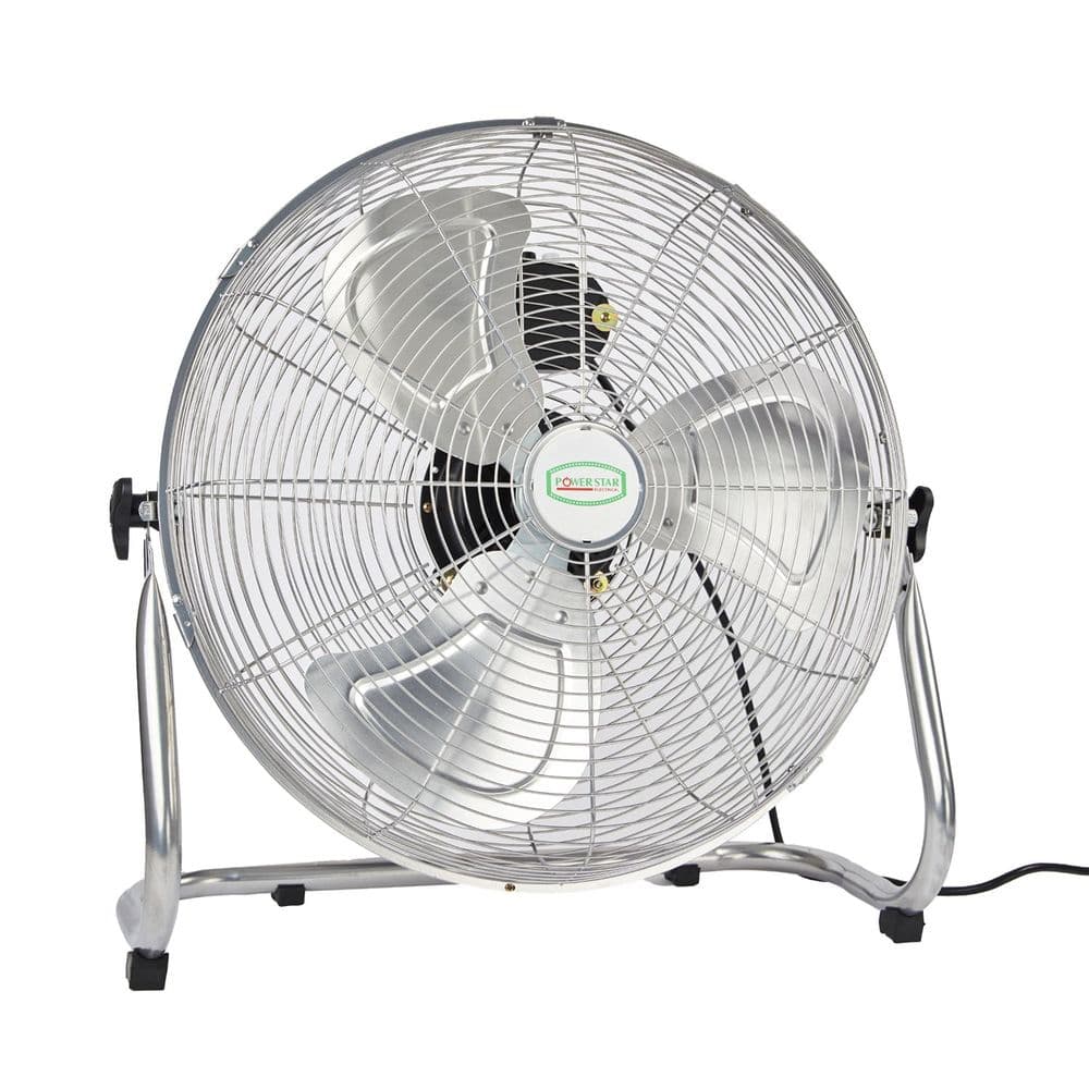 Chrome Commercial Portable Floor Electric Fan