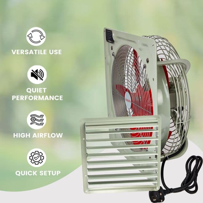 Industrial Metal Axial Extractor Ventilation Fan with Louver Shutter ...