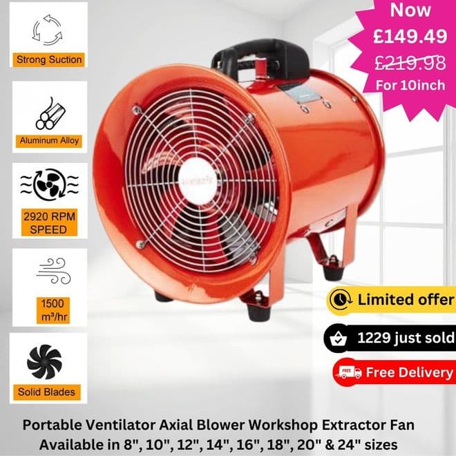 Portable fan Ventilator Workshop Extractor Fan!