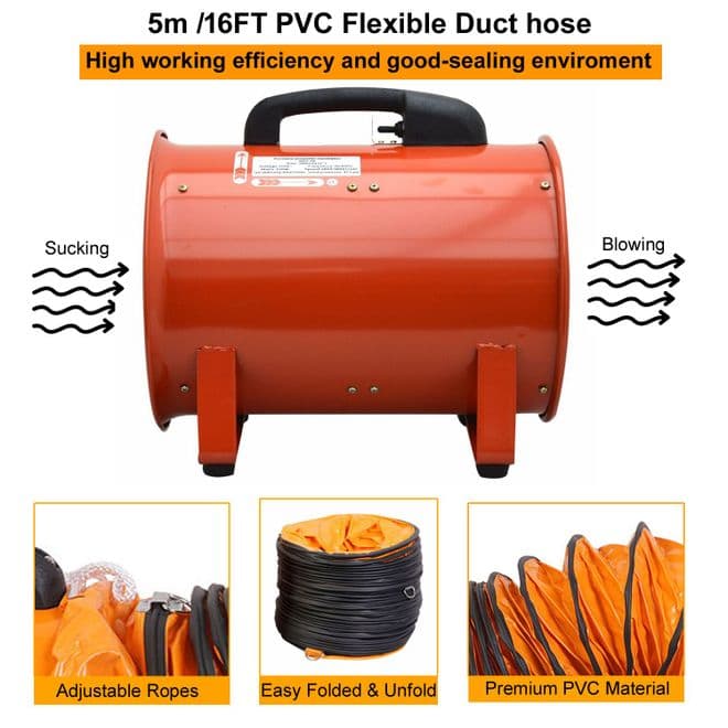 Portable Ventilation Fan with flexible Duct