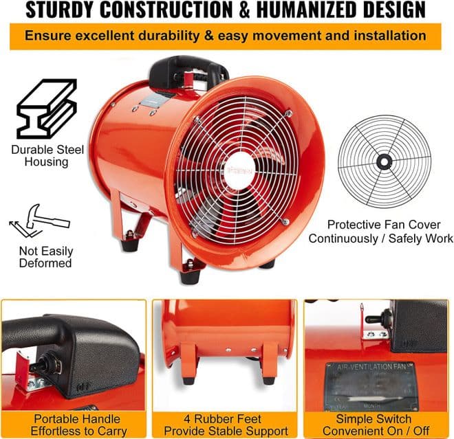 Portable Ventilation Fan with flexible Duct