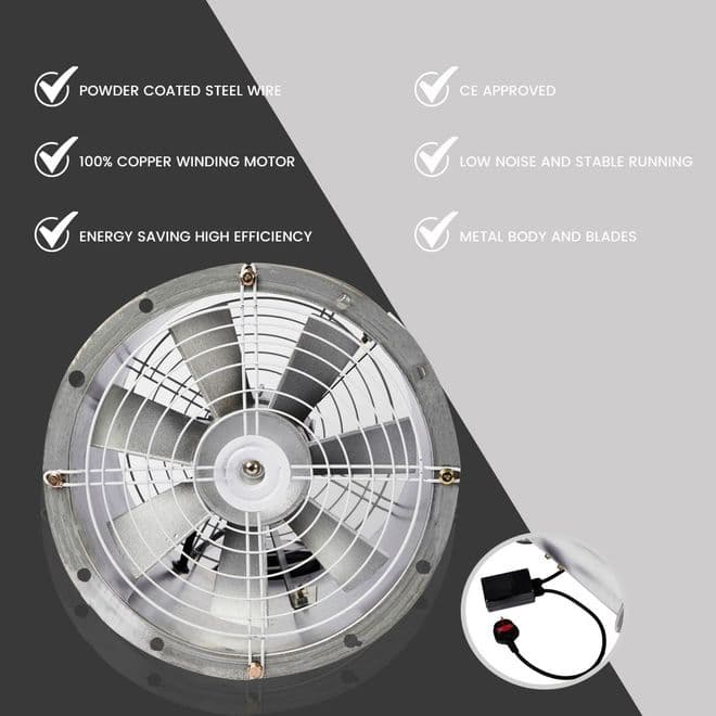 Powerful Commercial Axial Metal Canopy Extractor Exhaust Duct Fan 12 ...
