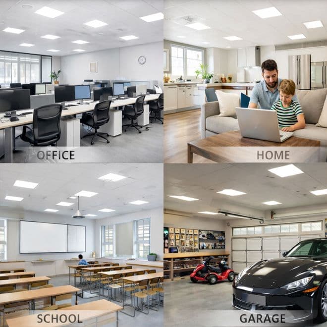 600x600 LED Ceiling Panel Light 36W 6000K Cool White | Office Lighting UK