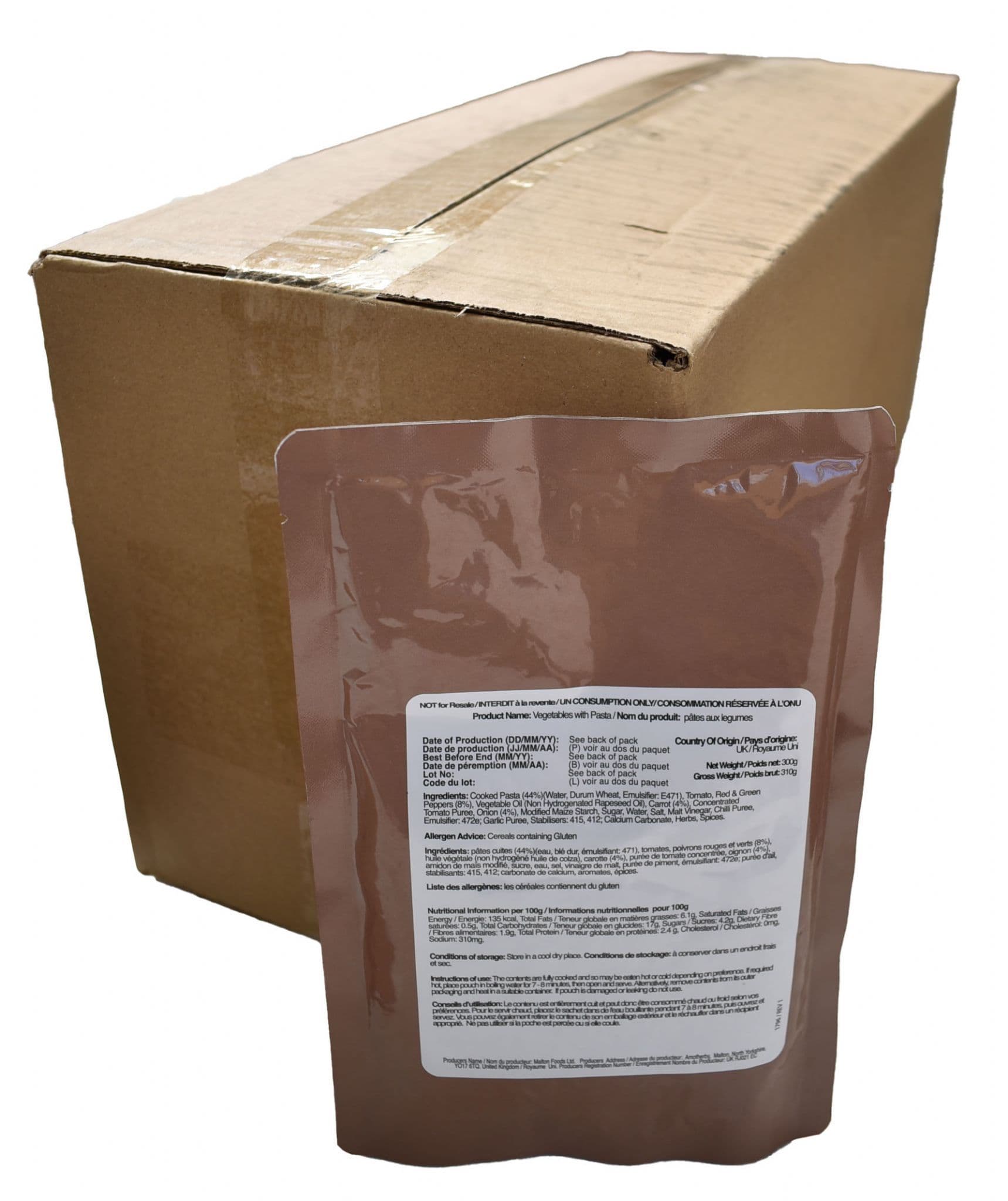 BULK BUY - British Military Ration Main Meal Pouch - Veg Pasta In ...