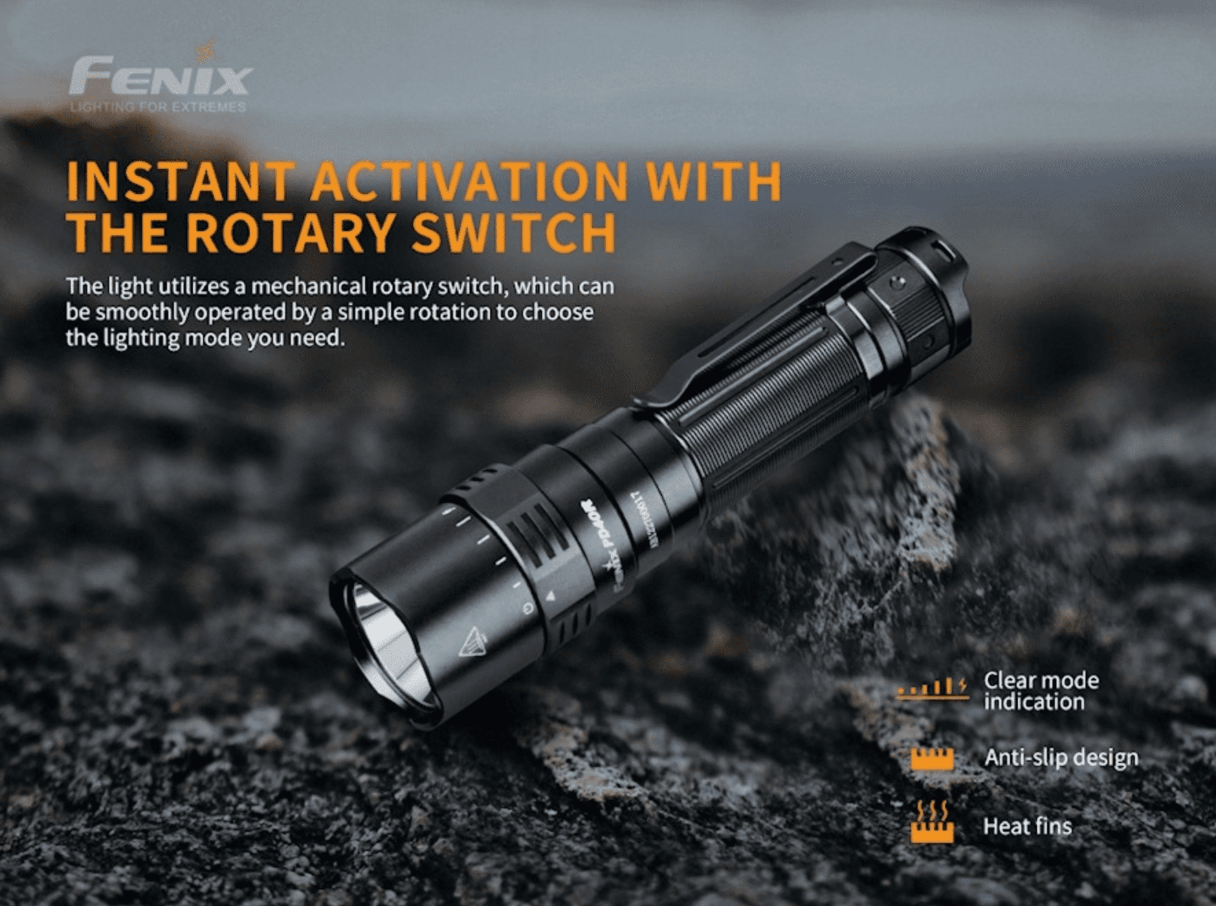 Fenix PD40R V2 0 3000 Lumen Mechanical Rotary Switching Rechargeable ...