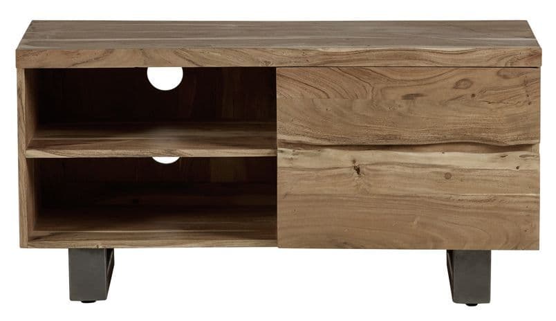 Brecon Light Mango Wood Wide Screen TV Unit | Large wide TV unit with ...