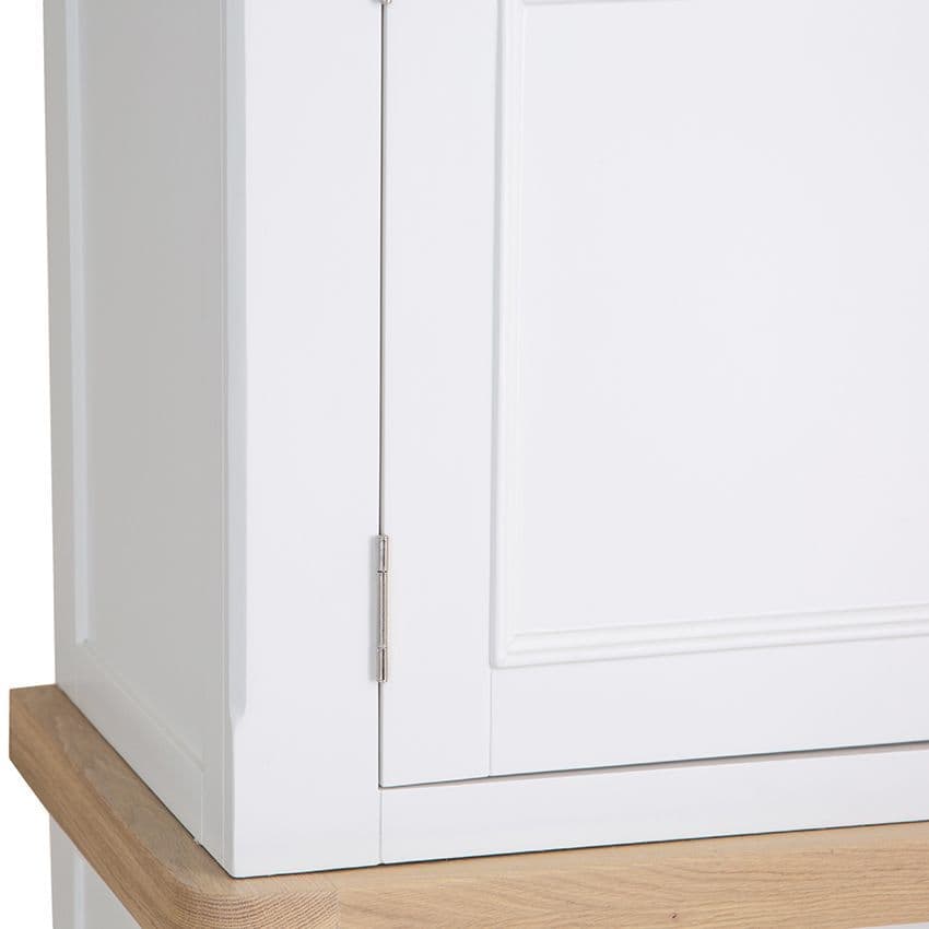 Claremont White and Oak Larder Unit with 3 cupboards