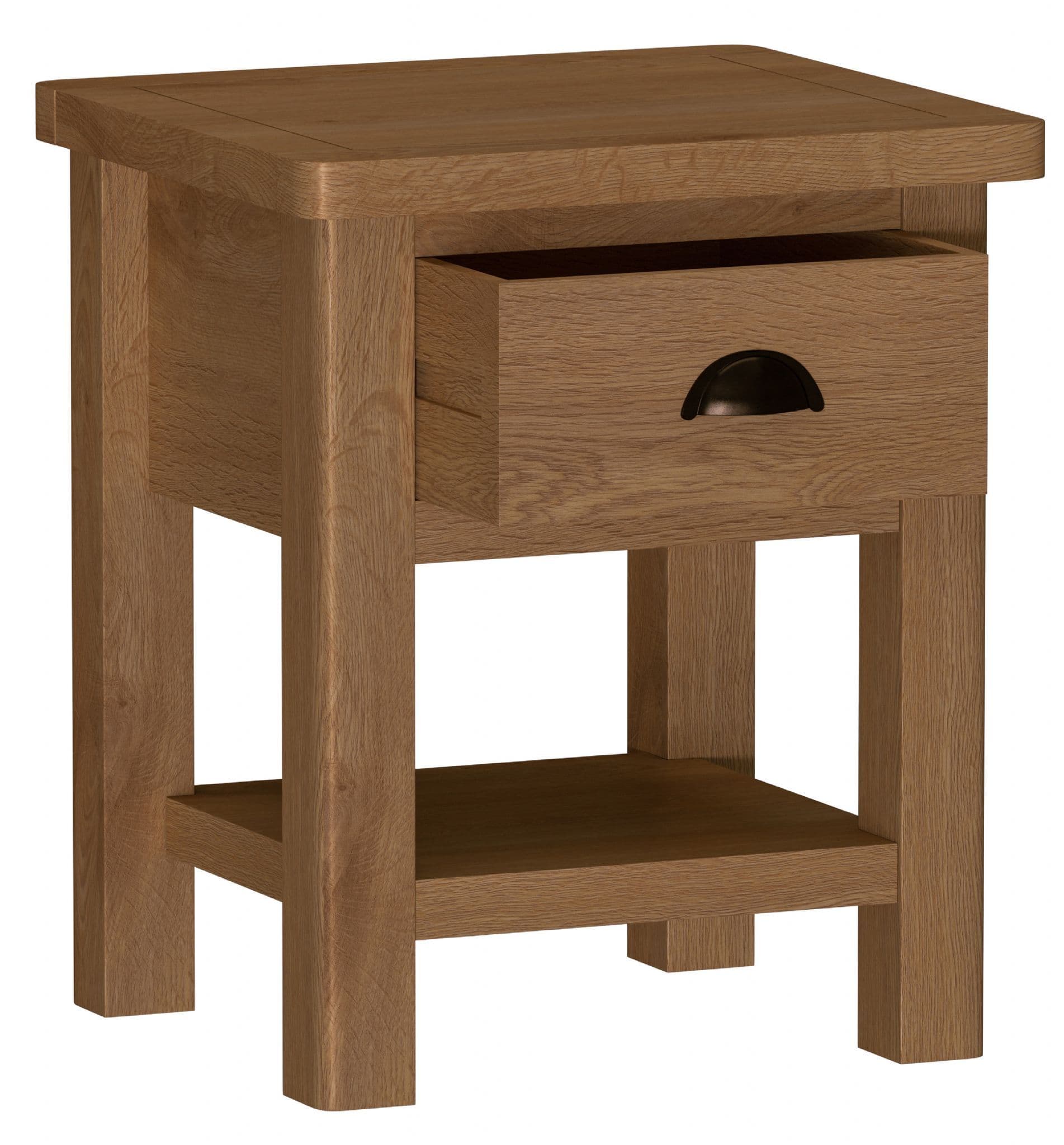 Richmond Rustic Oak Lamp Table with Drawer