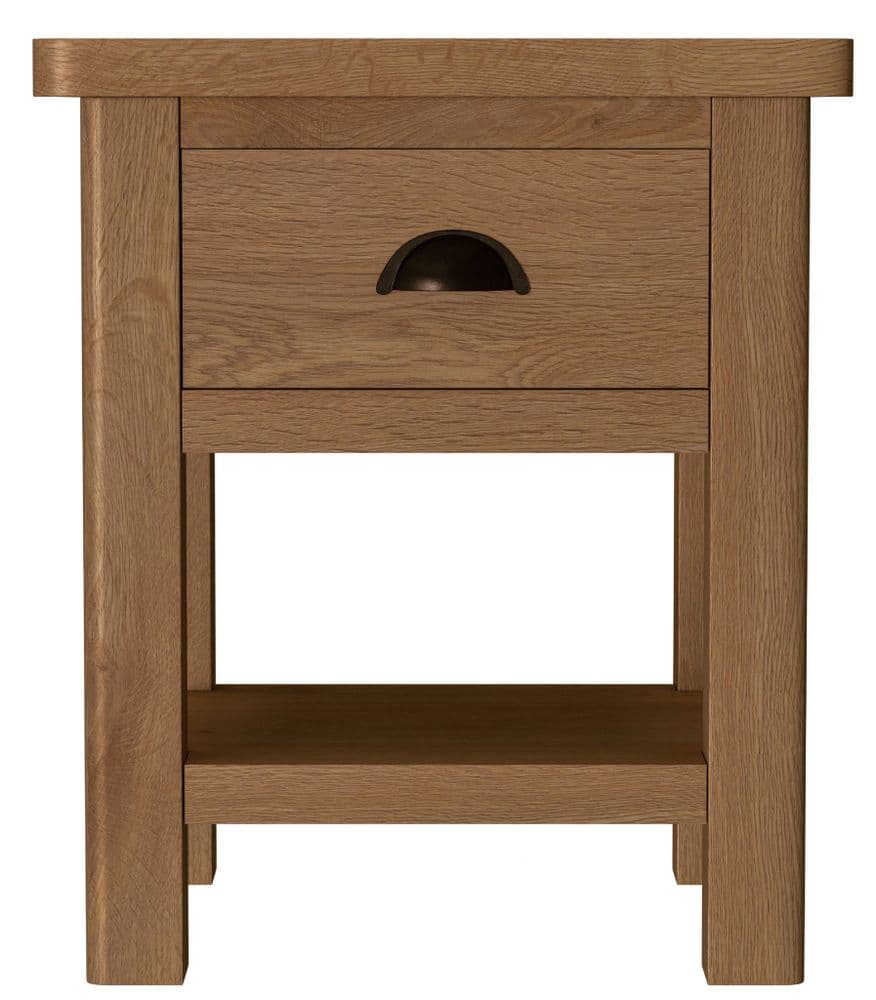 Richmond Rustic Oak Lamp Table with Drawer