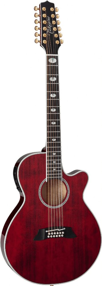 Takamine 12-String THINLINE Transparent Red TSP158C12S-TR