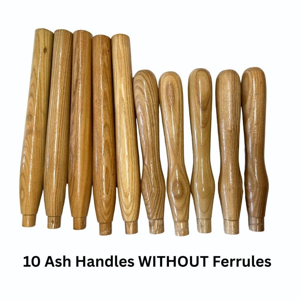 10 Wood Ash Handles for Wood Turning Tools WITHOUT Ferrules W3400B