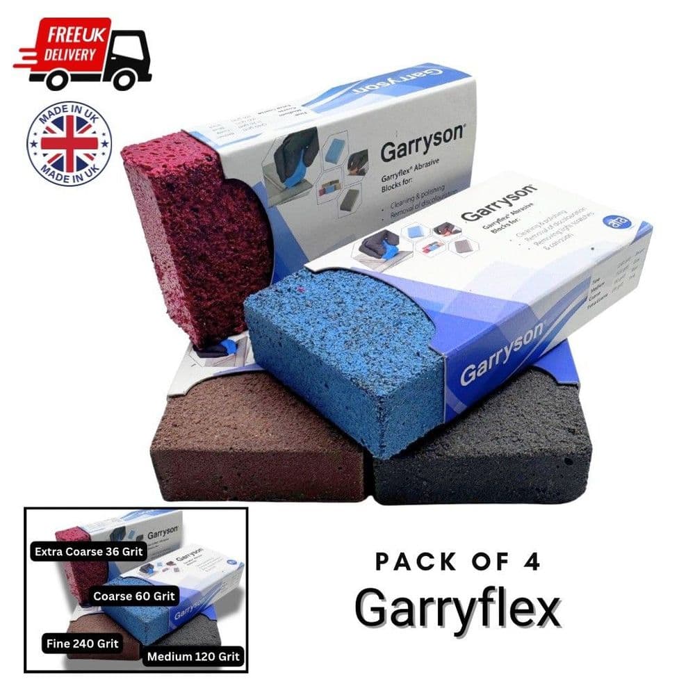 Garryflex Garryson Blocks Set x 4 36 60 120 240 Grit Flexible Abrasive ...