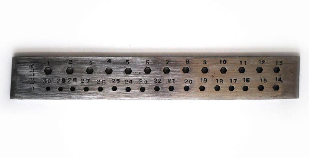 Jewellers 8" Hexagonal Draw Plate 30 Holes J1008