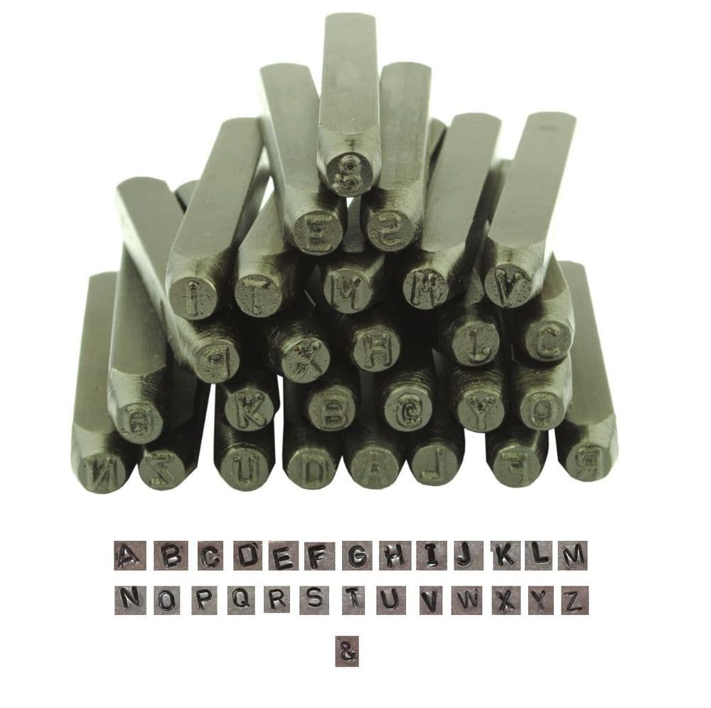 Metalwork Letter Stamp Set UPPERCASE CAPITAL 27 Piece 2 5mm 3/32" M9025