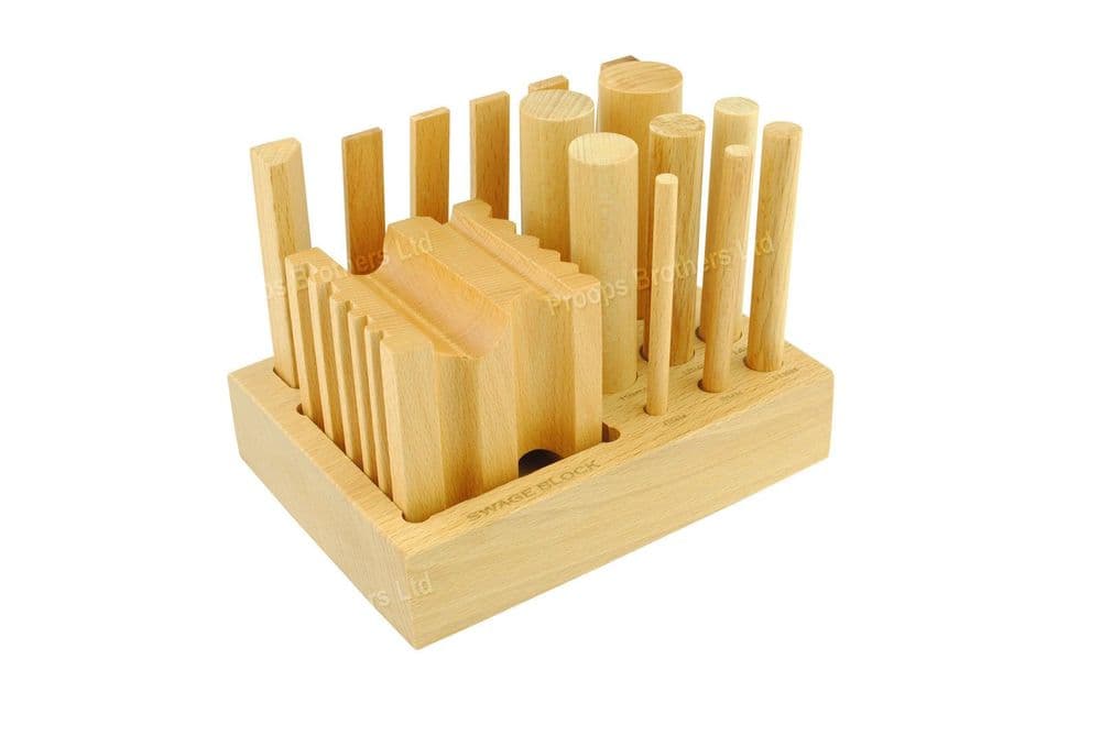 Wooden Doming Dapping Swage Block Set Shaping Punches 6-25mm J2010