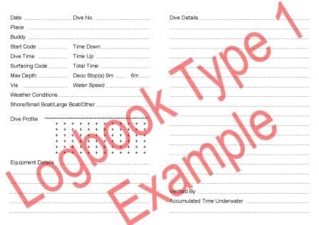 PDC 10 BOOK LOGBOOK DIVING TYPE 1