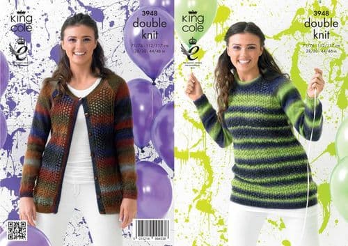 3948 King Cole Riot Cardigan and Sweater Knitting Pattern