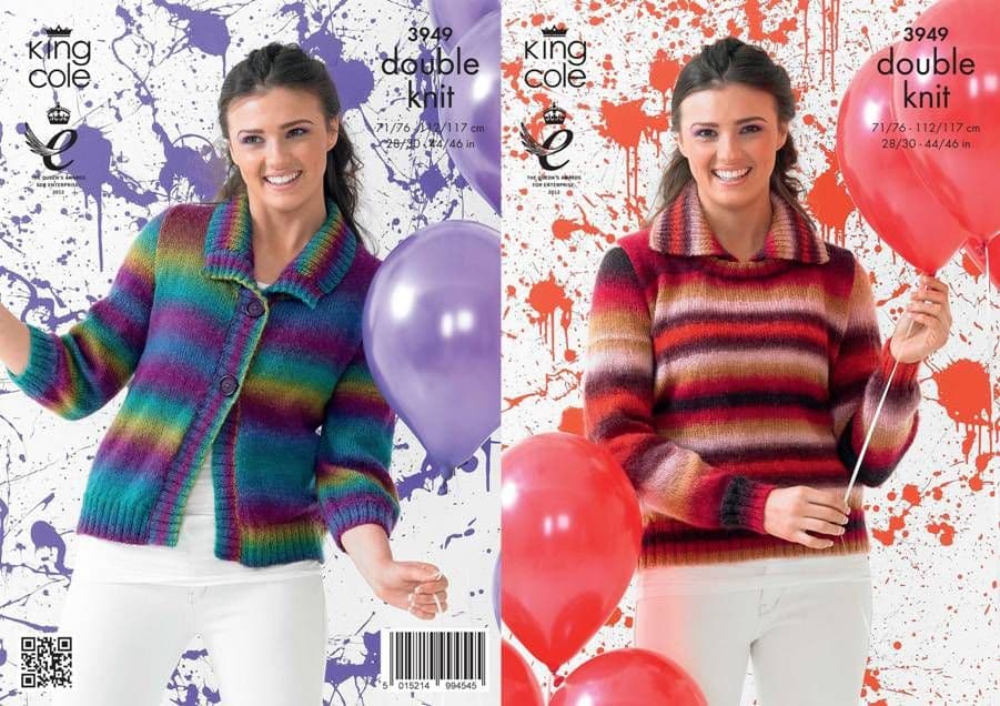 3949 King Cole Riot Jacket and Sweater Knitting Pattern
