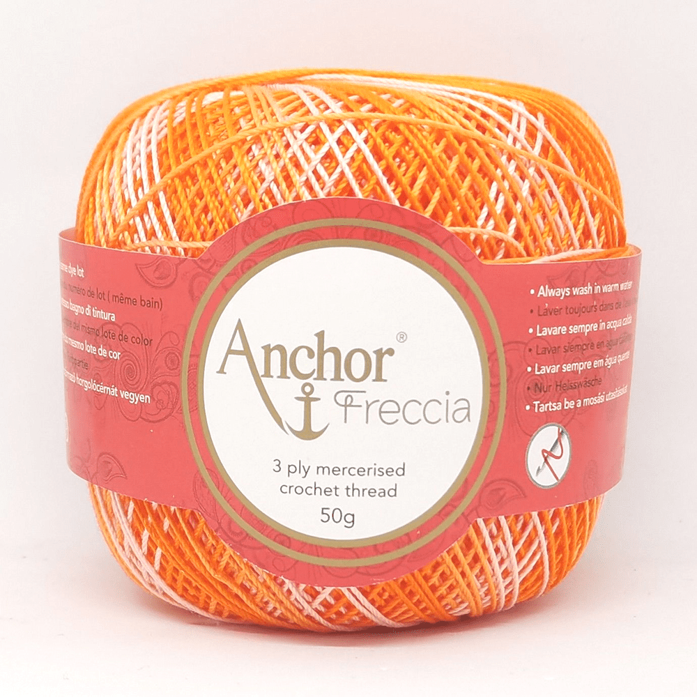 Anchor Freccia Multicolour No 12 Crochet Cotton 9430 Tangerine