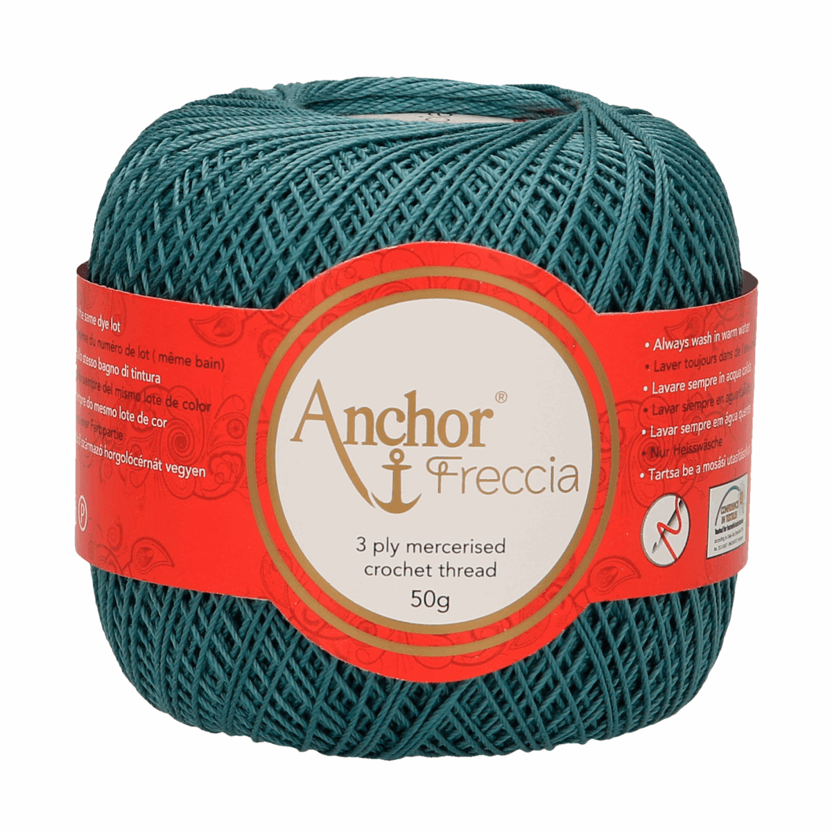 Anchor Freccia No 12 Crochet Cotton 0582 Teal Blue