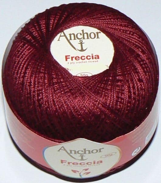 Anchor Freccia No 16 Crochet Cotton 0044 Deep Red