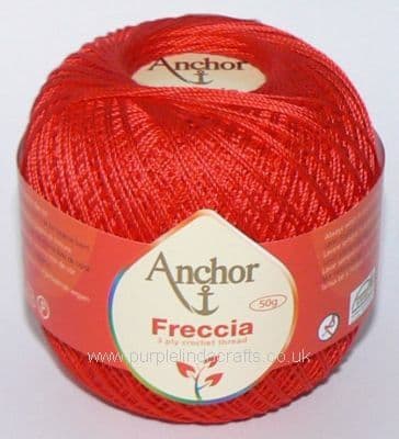 Anchor Freccia No 20 Crochet Cotton 46 Red