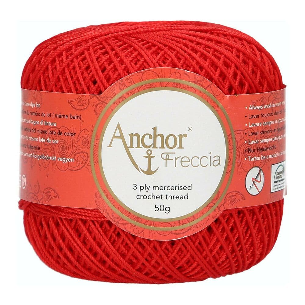 Anchor Freccia No 6 Crochet Cotton 46 Red